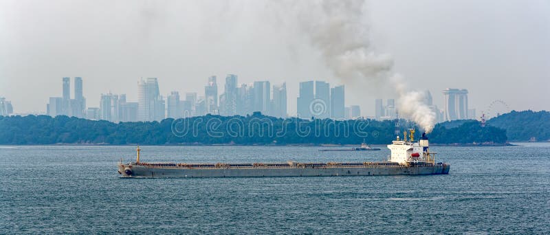 Oil Supertanker in Singapore Strait Stock Image - Image of business ...