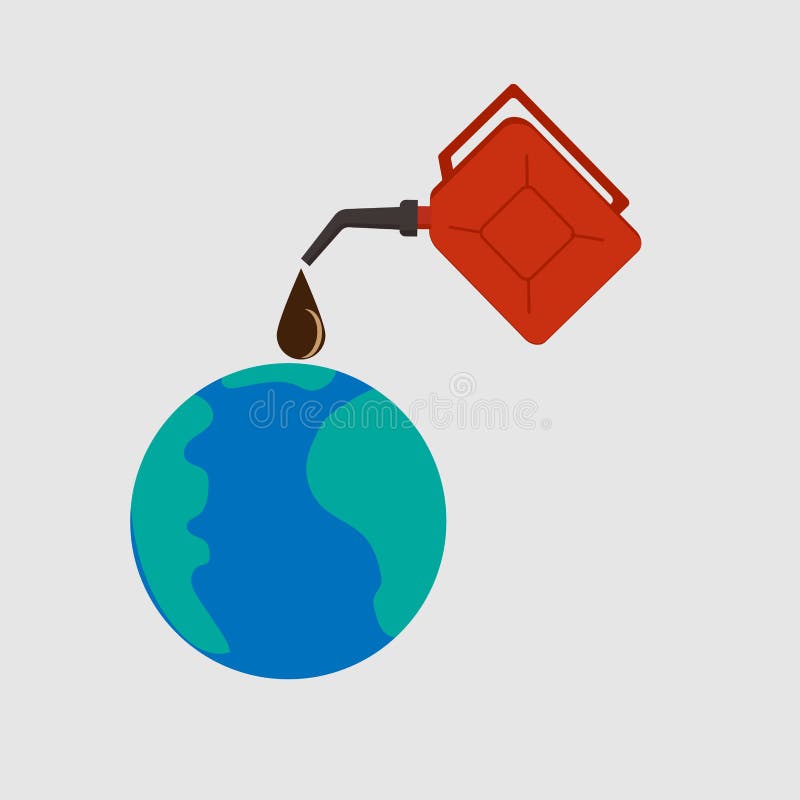 Oil Tank on Earth Petroleum Status of the World Oil Stock Vector ...