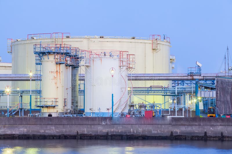 Oil tank at industry area stock image. Image of power - 61894137