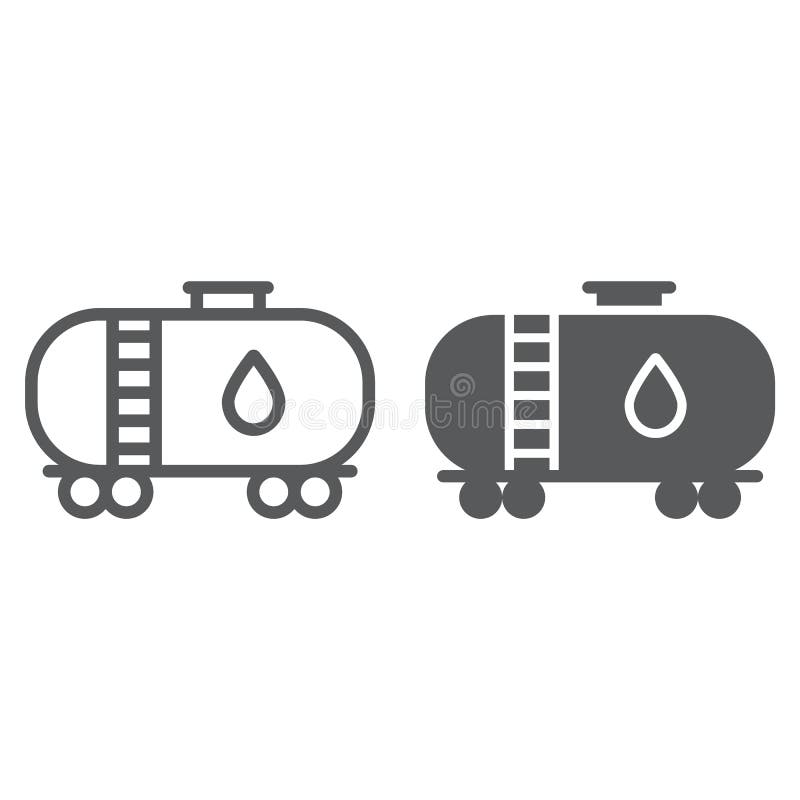 Oil Tank Glyph Icon, Fuel and Car, Oil Transportation Sign, Vector ...