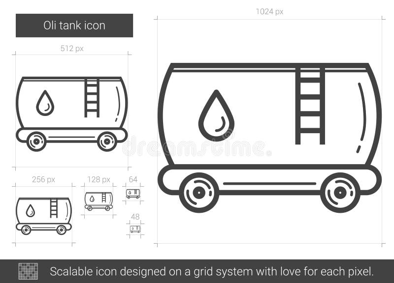 Oil tank line icon. stock vector. Illustration of business - 93879583