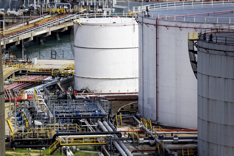 Oil tank station stock image. Image of light, night, global - 41931439