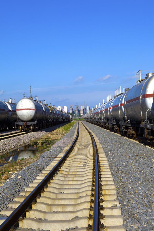 Oil tank train stock image. Image of railway, freight - 37840071