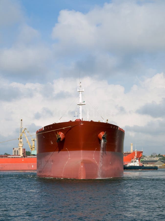 Huge red oil tanker stock image. Image of dock, ship, industry - 3355325