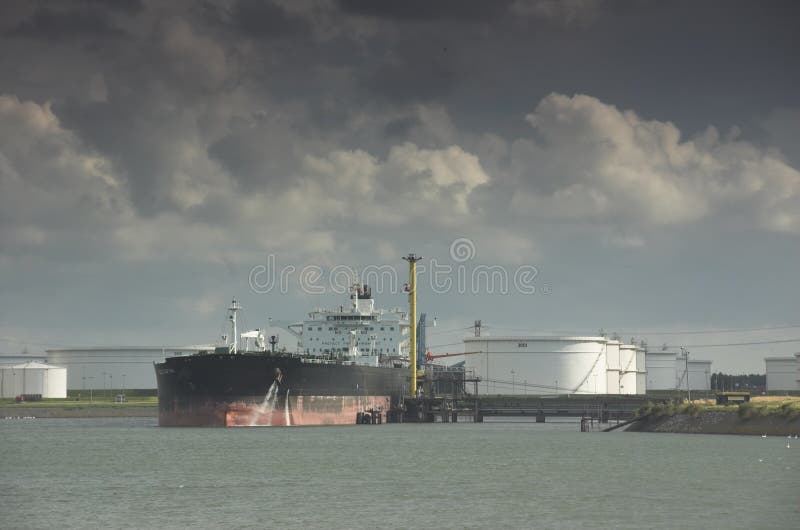 Oil tanker in harbour stock image. Image of price, channel - 1165177