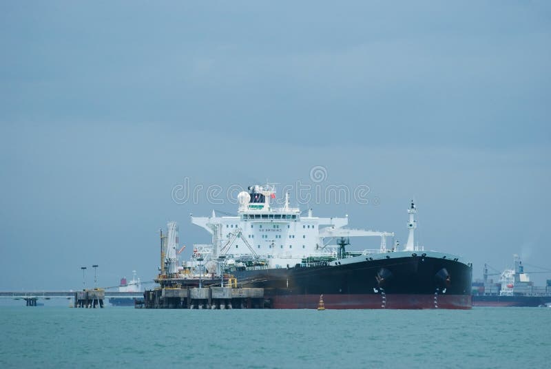 Oil-tanker at an Offshore Terminal Stock Photo - Image of gulf ...