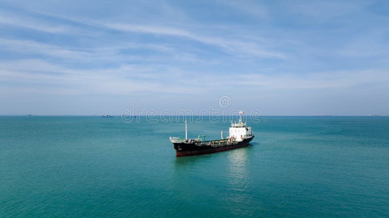 Oil Tanker Ship Floating in Green Sea Stock Image - Image of cargo ...