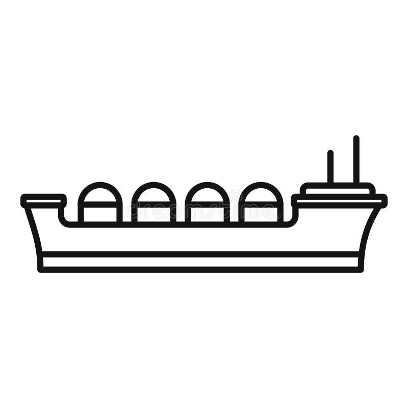 Oil Tanker Ship Icon, Outline Style Stock Vector - Illustration of bulk ...