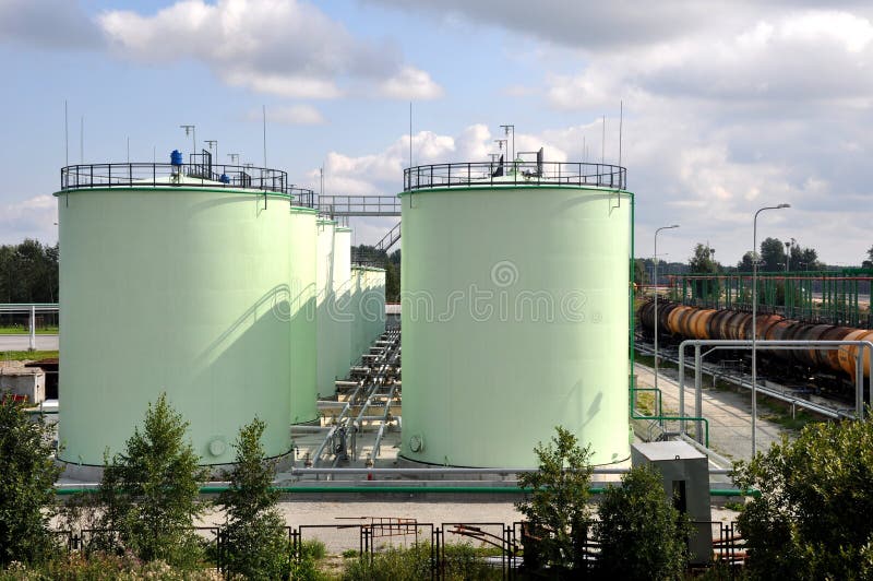 Oil tanks stock image. Image of green, industrial, steel - 20872245