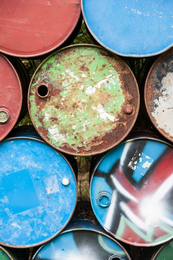 Oil tanks stock photo. Image of exchange, orange, barrel - 27641850