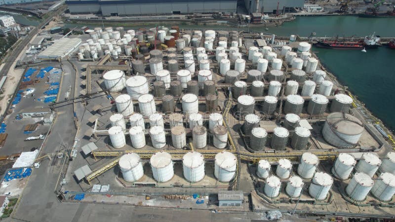 Aerial from Oil Refinery Plant on Aruba Island Stock Video - Video of ...