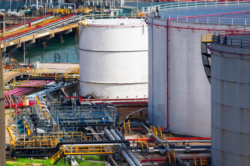 Oil tanks at day stock image. Image of pipeline, fuel - 28875371