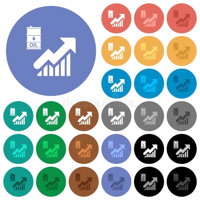 Oil Trade Graph Round Flat Multi Colored Icons Stock Vector ...