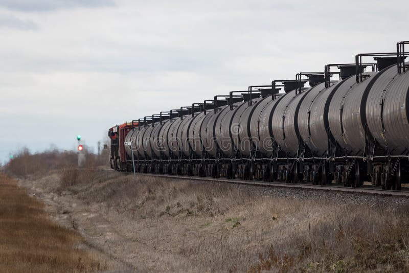 An Oil Train Gets a Green LIght To Proceed Stock Image - Image of ...