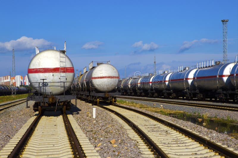 Oil Depot and Liquid Train Car Stock Photo - Image of processing ...