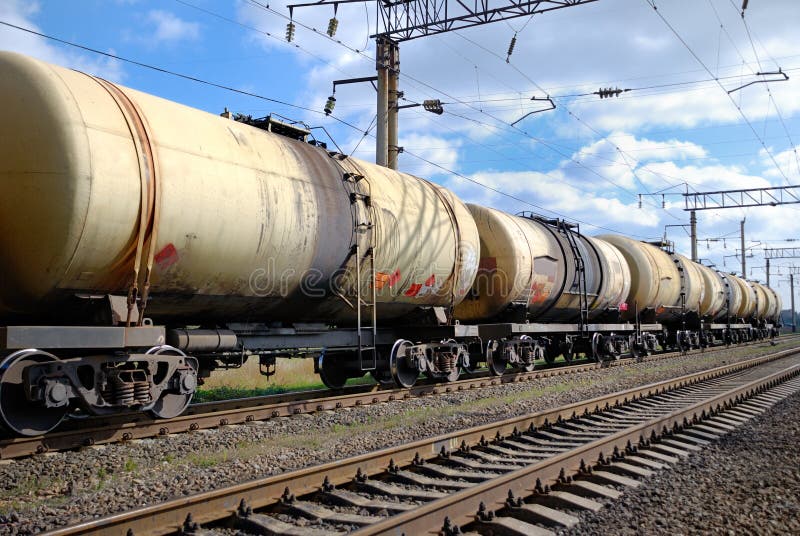 The Train Tanks with Oil and Fuel Stock Photo - Image of electrical ...