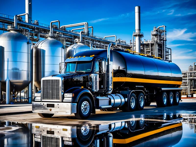 Oil Transportation by Oil Truck from the Oil Refinery Stock ...