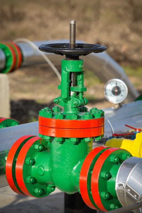 Oil Valve in the Oil Industry Stock Image - Image of piping ...