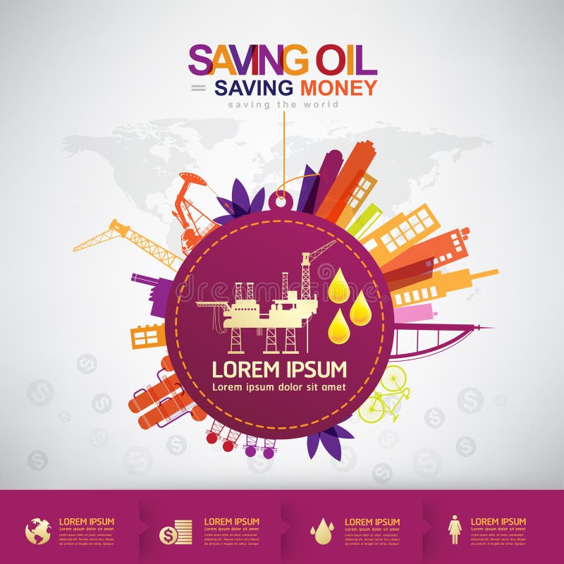 Oil Vector Concept Saving Oil Saving Money Stock Vector - Illustration ...