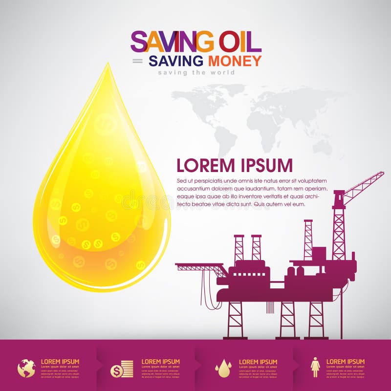 Oil Vector Concept Saving Oil Saving Money Stock Vector - Illustration ...