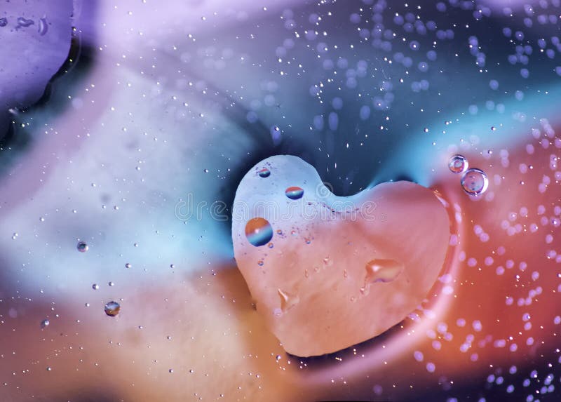 Oil and Water Abstract Heart Stock Photo - Image of bubbles, heart ...