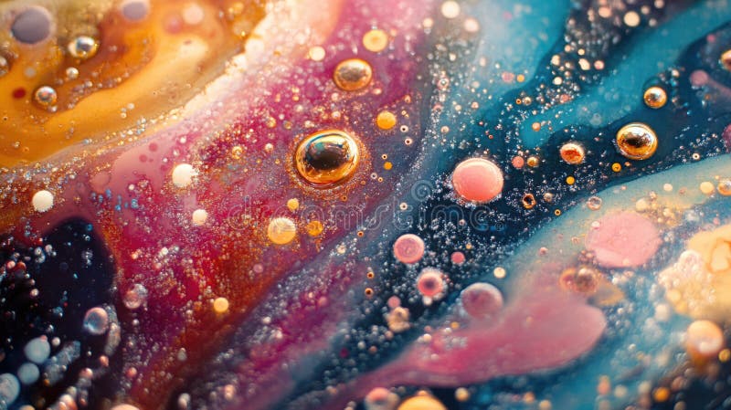 Oil Water Mixture Close Up stock image. Image of generated - 381901089