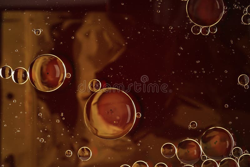 Oil and Water Patterns Randomly Created Due To Oil Being Lighter Than ...