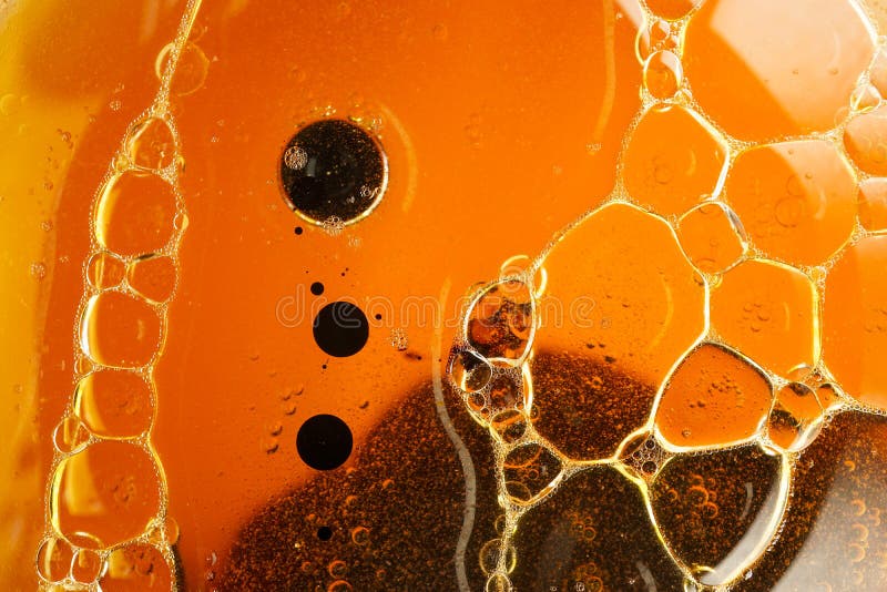 Oil and Water Patterns Randomly Created Due To Oil Being Lighter Than ...