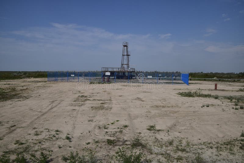 Oil Well. the Equipment and Technologies on Oil Fields Stock Image ...
