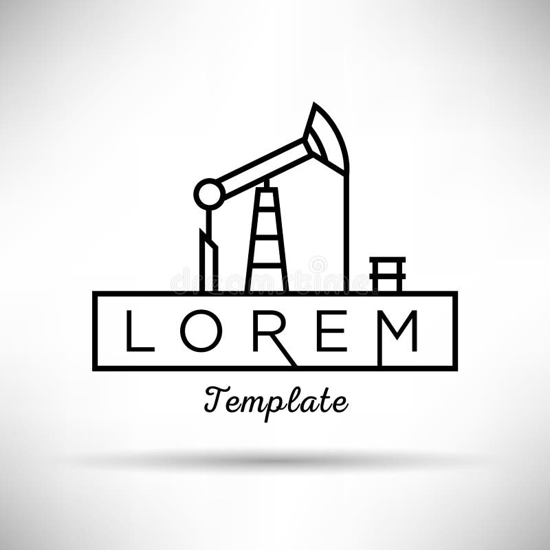Oil Well Minimal Sign Vector Design Stock Vector - Illustration of ...