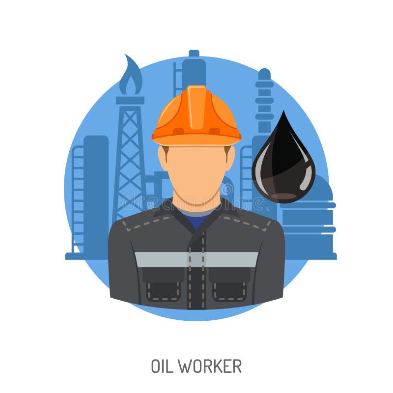 Oil Worker Concept stock vector. Illustration of vector - 79717364
