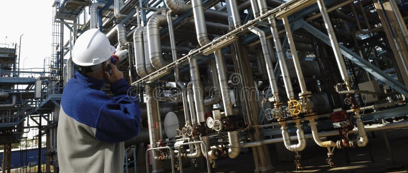 Oil Worker and Pipeline Machinery Stock Image - Image of fuel ...