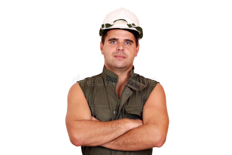 Oil worker posing stock photo. Image of strong, helmet - 21064190