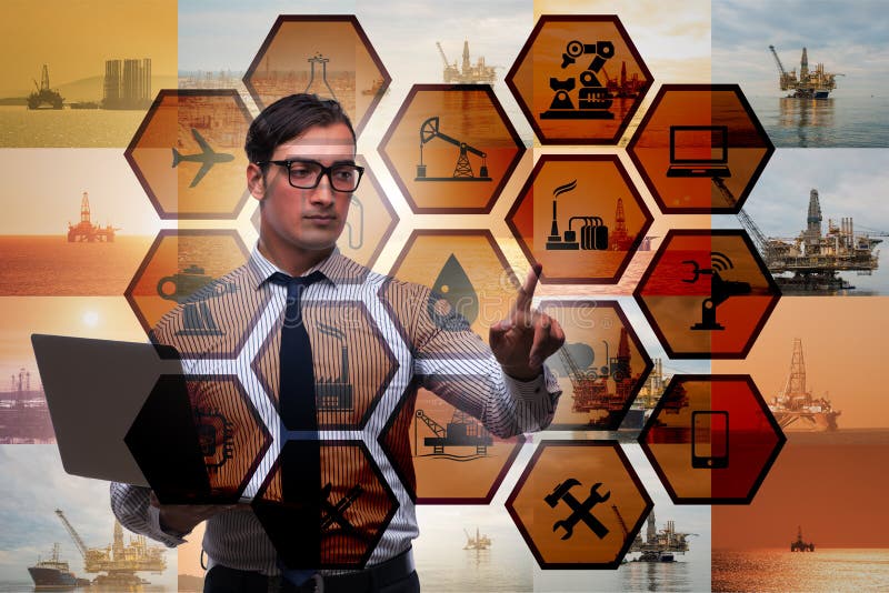 Oil Worker in Remote Operations Concept in Oil Industry Stock Image ...