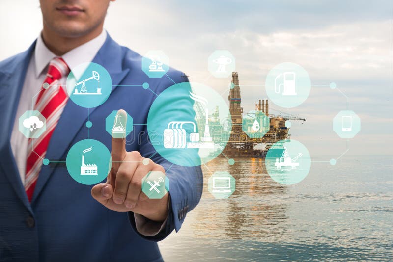 Oil Worker in Remote Operations Concept in Oil Industry Stock Photo ...