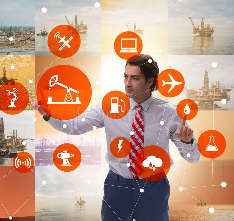 Oil Worker in Remote Operations Concept in Oil Industry Stock Photo ...