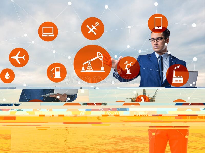 Oil Worker in Remote Operations Concept in Oil Industry Stock Image ...