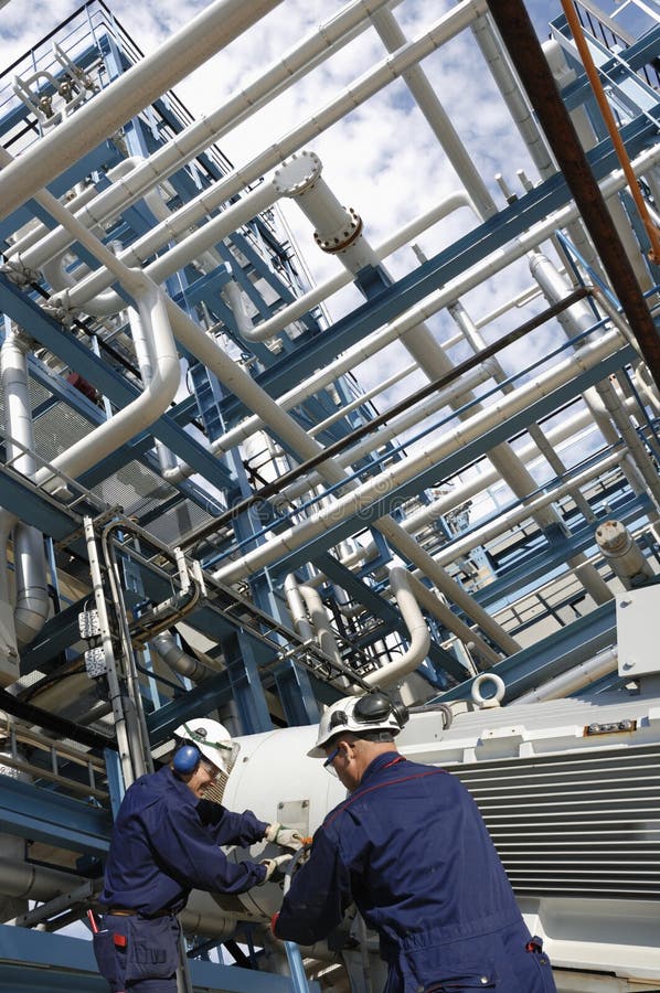 Oil workers and industry stock photo. Image of engineering - 13154896