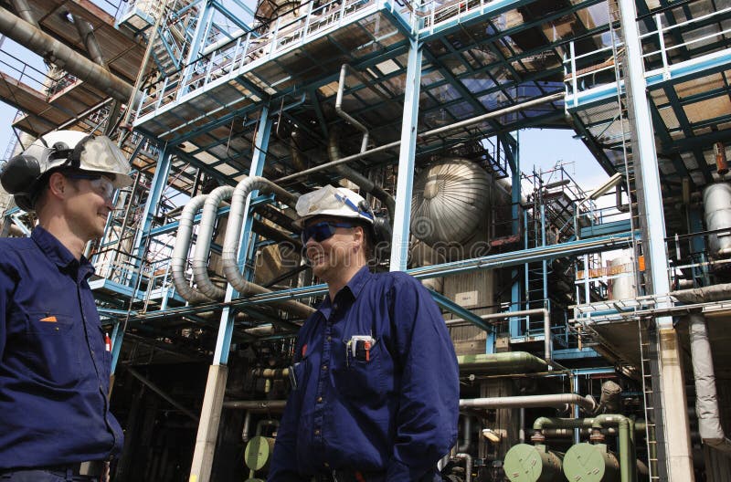 Engineers with Oil and Gas Refinery Stock Image - Image of fuel ...