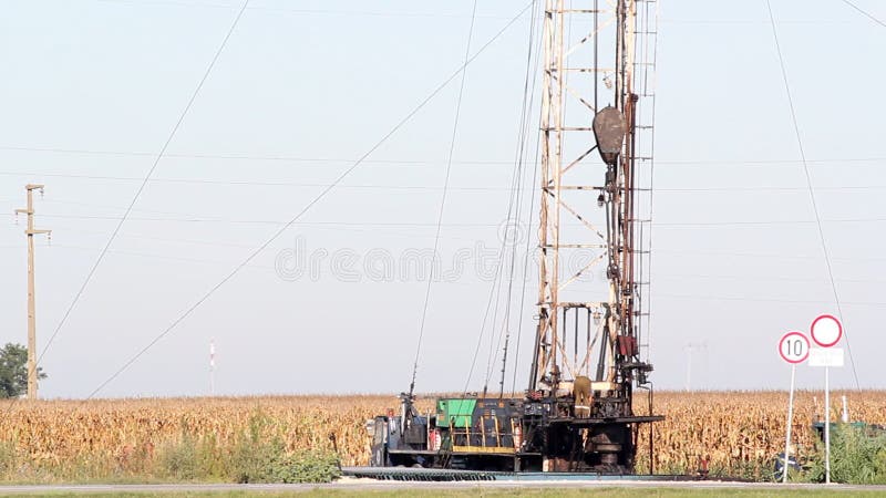 Land oil drilling rig stock video footage. Video of petrochemical ...