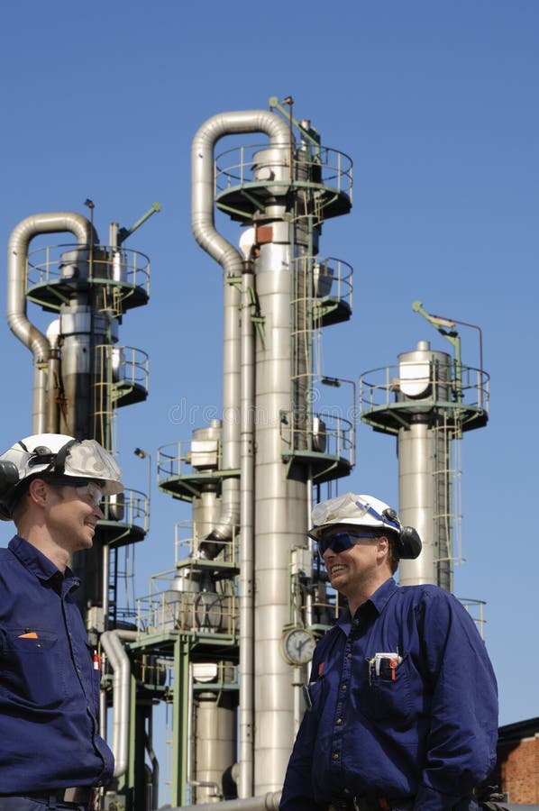 Engineers with Oil and Gas Refinery Stock Image - Image of fuel ...