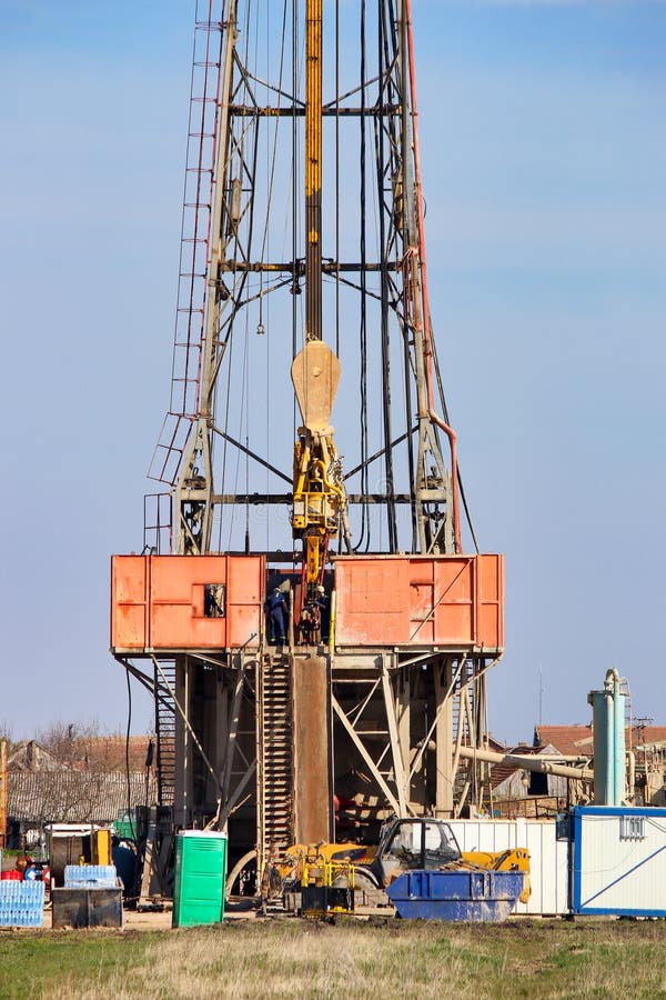 Oil Workers Work on an Oil Rig,petrochemical Industry Stock Photo ...