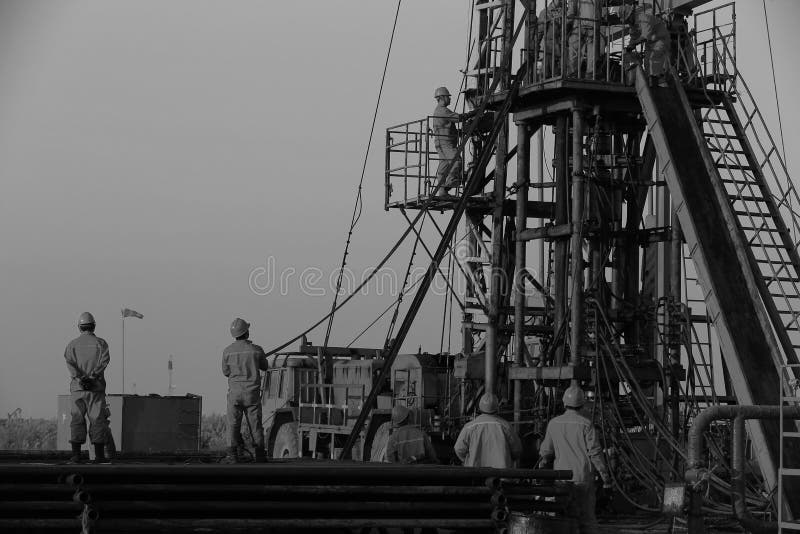 The Oil Workers are Working Stock Photo - Image of manufacturing ...