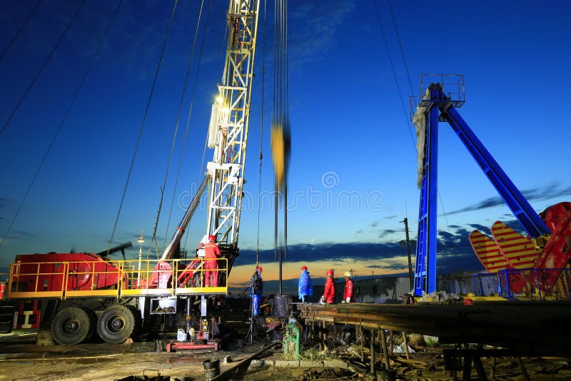 The Oil Workers are Working Stock Image - Image of outdoor, pipeline ...
