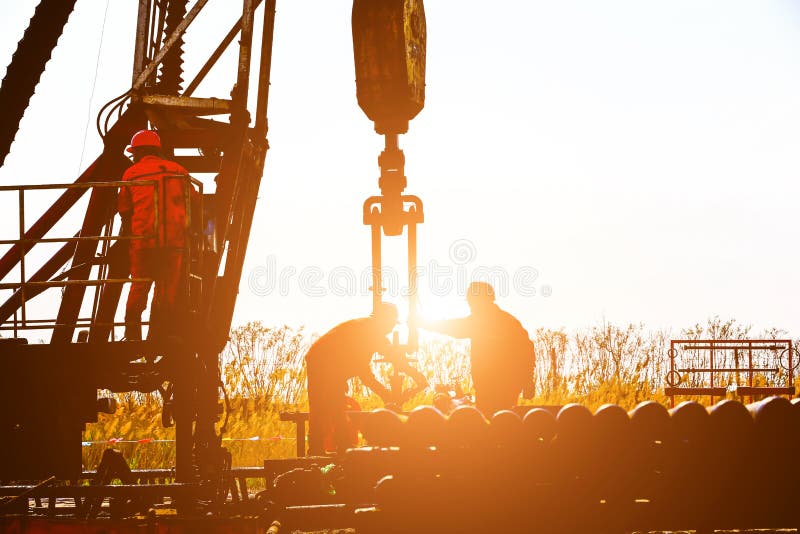 The Oil Workers are Working Stock Photo - Image of engineering, outdoor ...