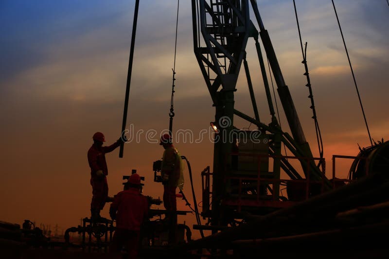 The Oil Workers are Working Stock Photo - Image of workers, industry ...