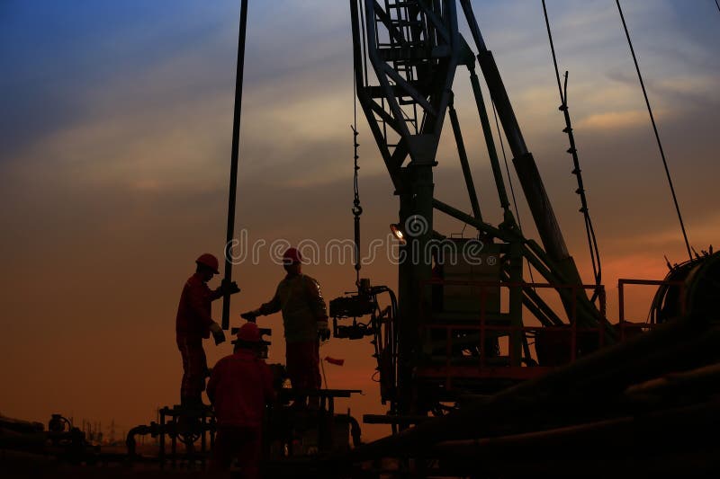 The Oil Workers are Working Stock Photo - Image of workers, field ...