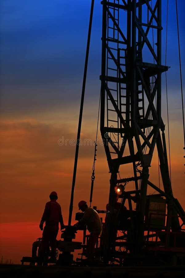 The Oil Workers are Working Stock Illustration - Illustration of ...