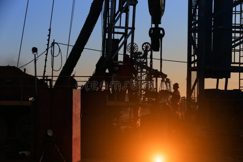 The Oil Workers are Working Stock Photo - Image of ability, equipment ...