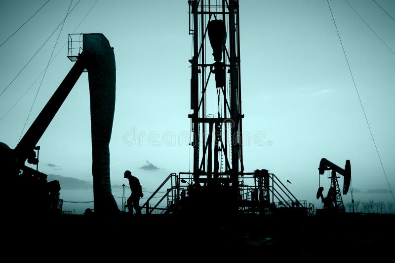The Oil Workers are Working Stock Photo - Image of drilling ...